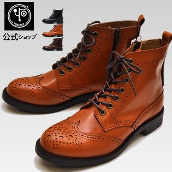 YOSUKE 公式SHOP特典キズ補修液付 / ヨースケ レースアップブーツ レディース ウィングチップ 本革 日本製 : ヨースケ公式 ...