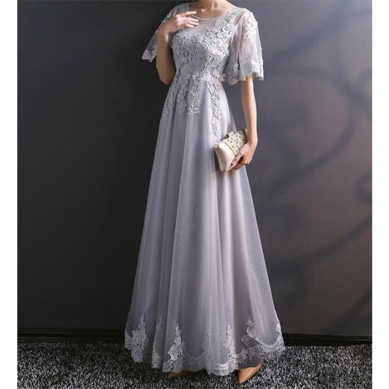 ロングドレス 演奏会 大人 ドレス 袖あり パーティードレス 結婚式