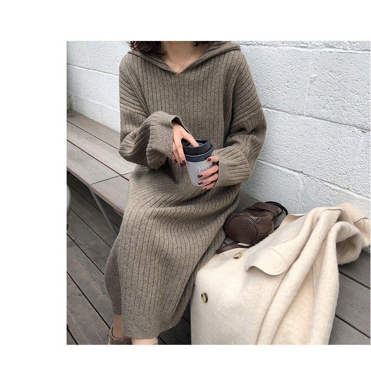 ニットワンピ ニットワンピース レディース 40代 秋冬 フード ニットワンピ ニットワンピース レディース 40代 秋冬 フード