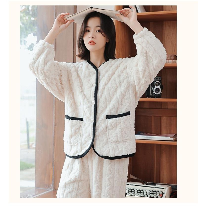 ルームウェア 上下セット 冬 パジャマ レディース 長袖 もこもこ