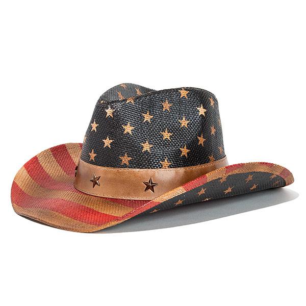 ティアドロップウエスタン ストローハット AMERICANA (RED) RED S-XL 56-59cm : ワイオミングトレイル - 通販 ...