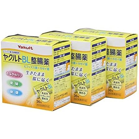 Yakult 3個セット ヤクルトBL整腸薬 36包 ヤクルト本社 ヤクルトBL整腸剤 ビフィズス菌 乳酸菌 カゼイ菌 スティック分包 医薬部外品 : ユンティニYahoo!ショップ - 通販 ...