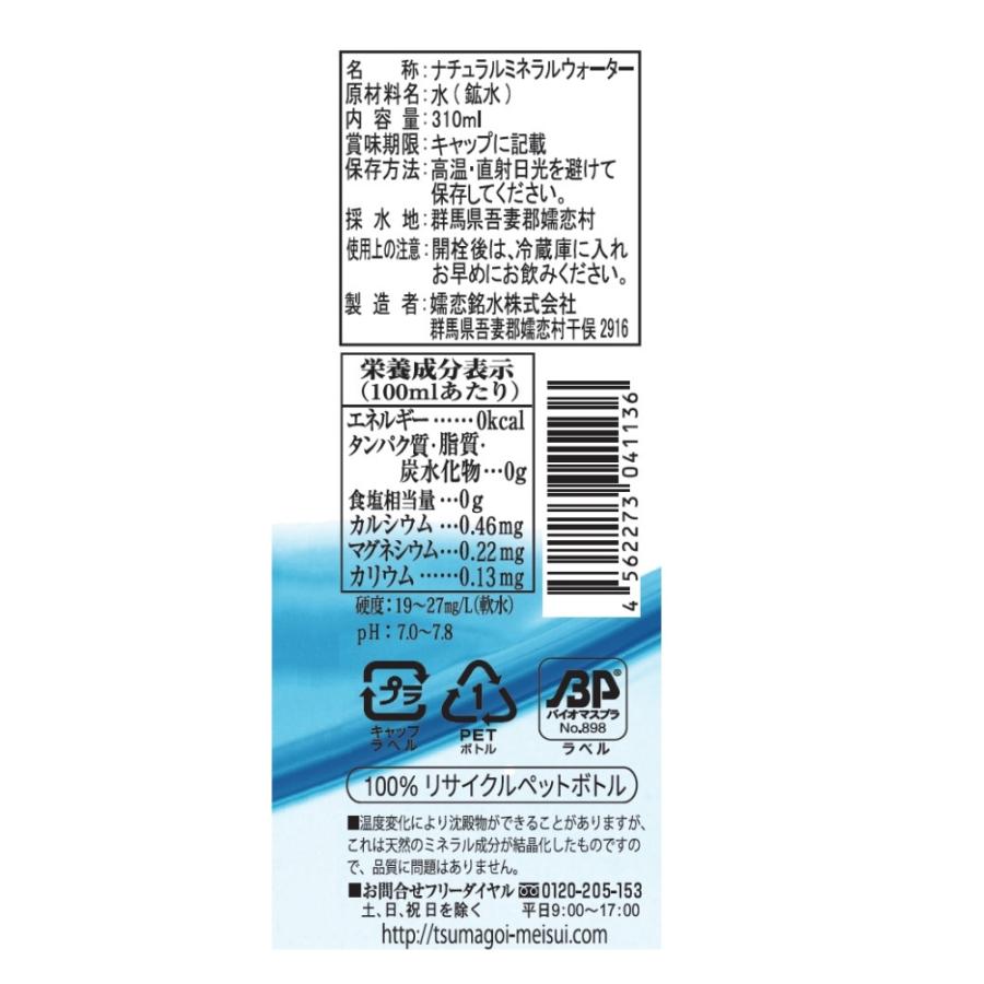 水 嬬恋銘水 WATER 310ml ( 5本 ) 群馬 天然水 ミネラルウォーター 非加熱 軟水 ペットボトル 軽量 小容量 通勤 通学 散歩 水分補給 お試し 送料無料 : ハイマート ...