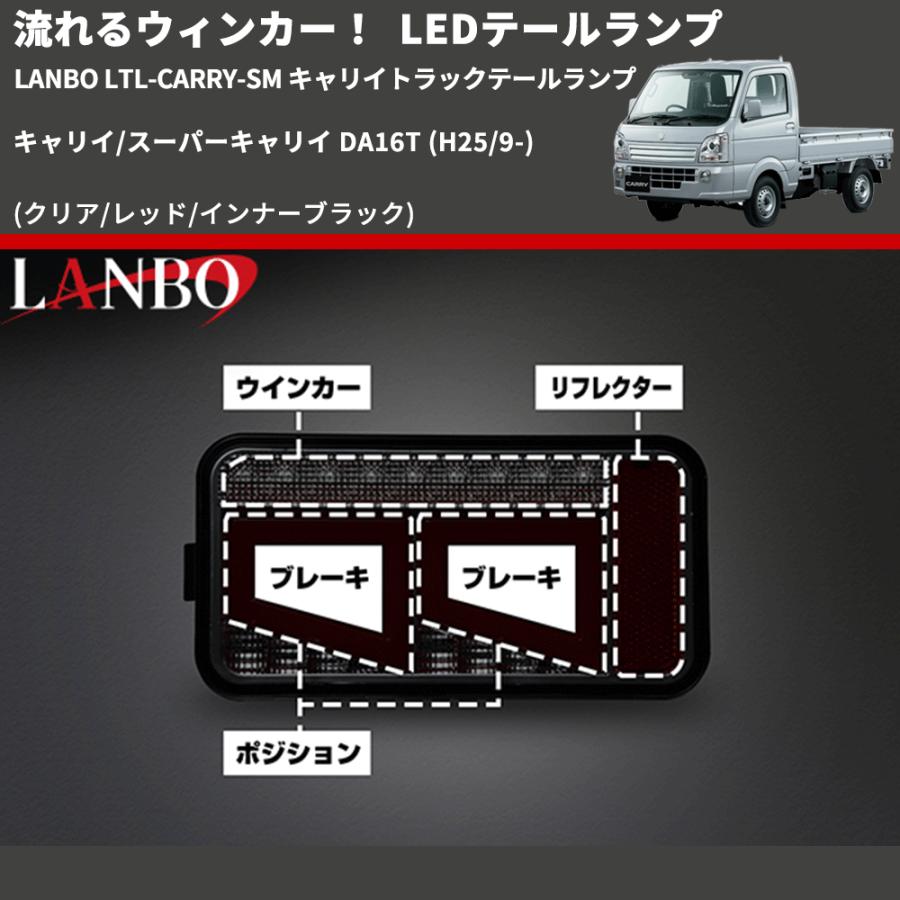 (クリア/レッド/インナーブラック) 流星LEDテールランプ キャリイ/スーパーキャリイ DA16T (H25/9-) LANBO LTL-CARRY-SM キャリイトラックテールランプ ...