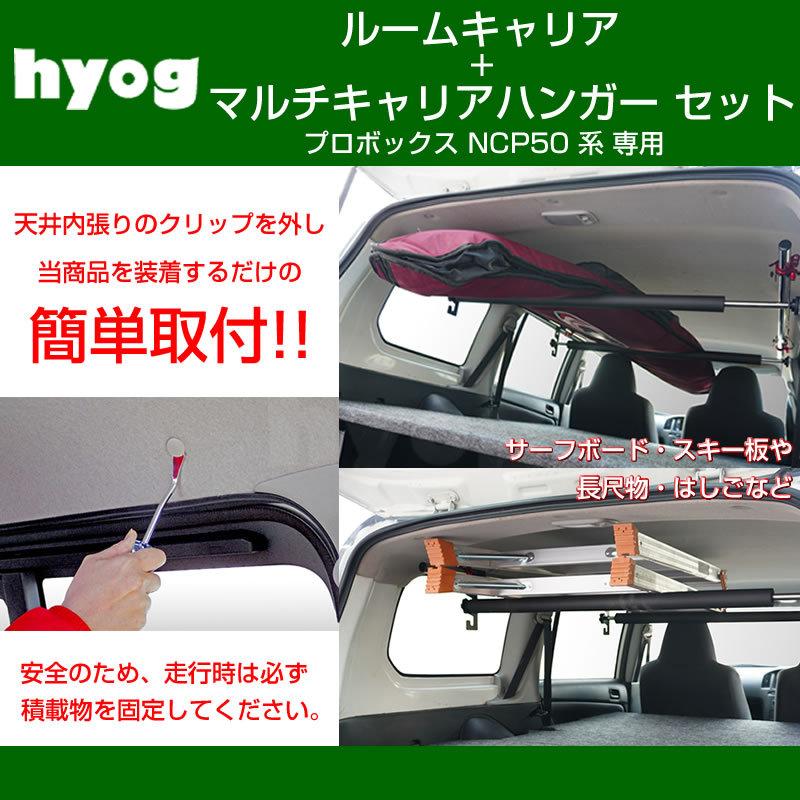 (働く車の便利アイテム!) プロボックス NCP 50 系 ルームキャリアセット ＋ マルチキャリアハンガー 黒 (脚立やルアーロッド積載セット!) : 車種専用カスタムパーツYour ...