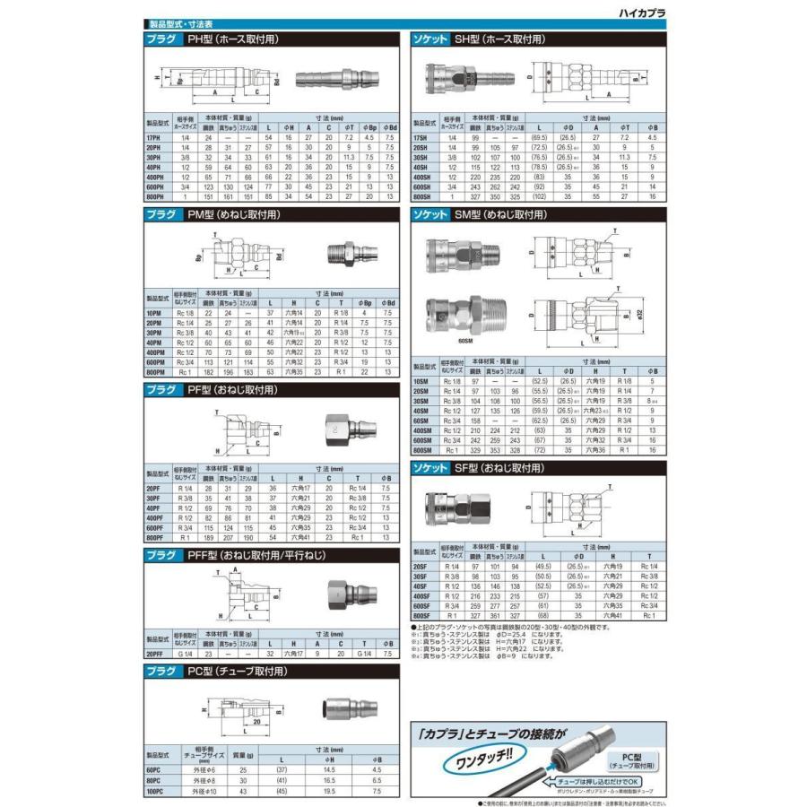 日東工器 NITTO KOHKI ハイカプラ ホース取付用ソケット 30SH 相手側3/8インチ 耐圧力2.0Mpa 鋼鉄製 ニトリルゴム ...