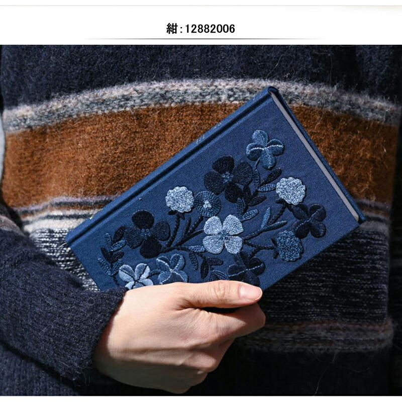 ミドリ MIDORI 日記 5年連用 刺繍 花柄 紺/12882006 ベージュ ミドリ MIDORI 日記 5年連用 刺繍 花柄 紺/12882006 ベージュ