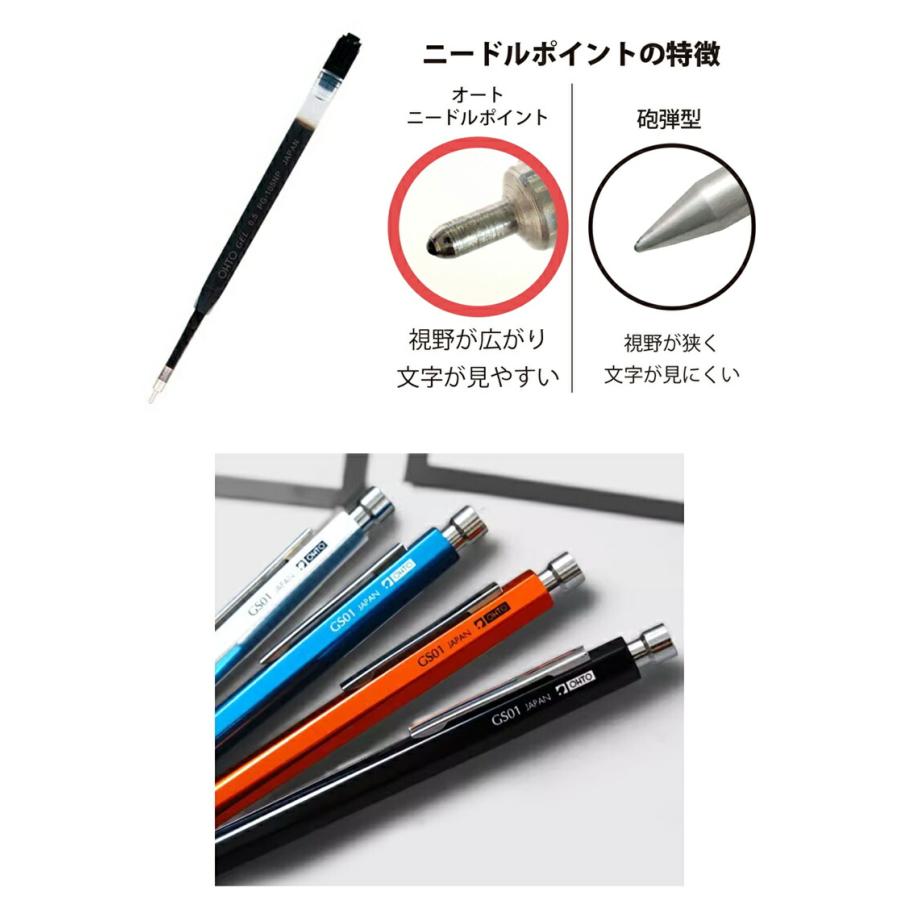 OHTO オート 油性ボールペン GS01 ブラック GS01-S7-BK/ブルー GS01-S7-BL/オレンジ GS01-S7-OR/シルバー GS01-S7-SV : You STYLE ...