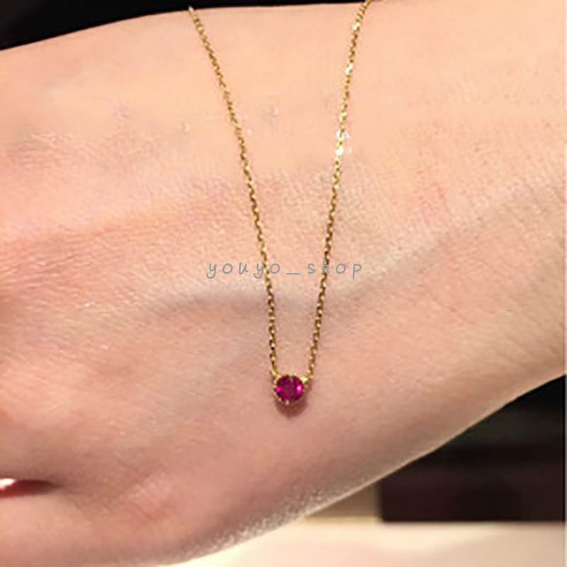 一粒ルビーネックレス S925 シルバー 18kゴールドメッキ シングルルビーネックレス 鎖骨チェーン ローズゴールドブレスレット ペンタントネックレス :youyo-0187:youyo ...