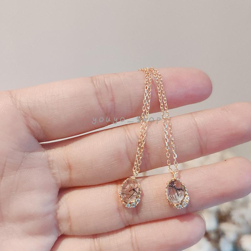 天然石ネックレスネックレス 天然石 ブラックルチルクォーツペンダントヘッド S925シルバー 14kゴールドメッキ しずく一粒 ネックレスチェーン : youyo-0311 : youyo ...