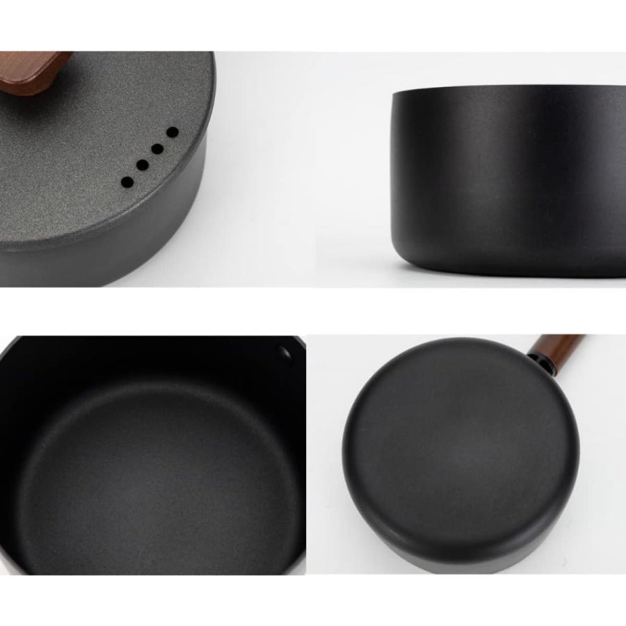 片手鍋 鍋 16cm IH・ガス対応 手作り鉄鍋 鍋蓋付 鉄製 洗いやすい ブラック : yoyoストア - 通販 - Yahoo!ショッピング