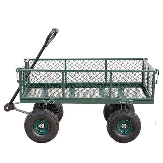 カゴ付き台車 スチールメッシュカート ガーデンカート キャンプカート