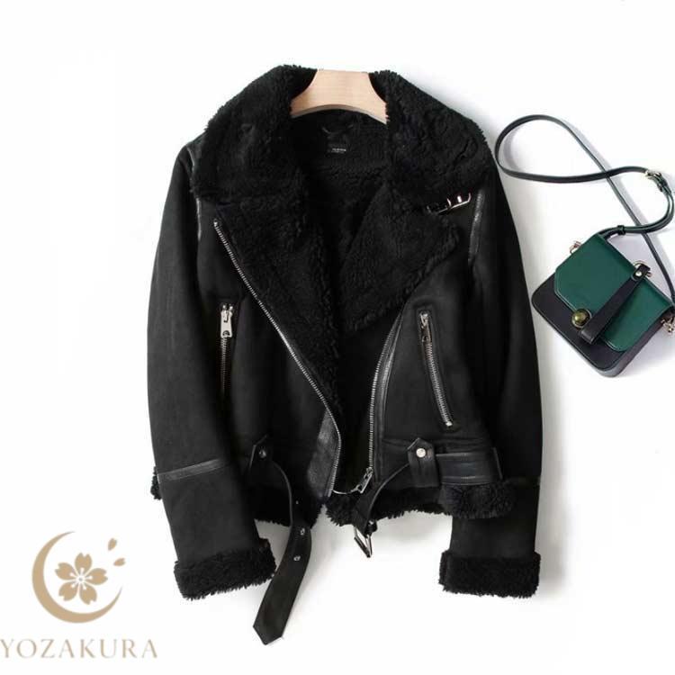 フェイクムートンジャケット レディース ジャケット ライダースジャケット ボア 裏起毛 もこもこ 厚手 あったか 秋 冬 フェイクムートンコート ボア フェイクムートンジャケット レディース ジャケット ライダース