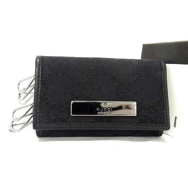 GUCCI 新品同様 グッチ 04565 GGキャンバス 6連 キーケース 鍵入れ メンズ レディース ブラック系 AU3219 : ブランド ...
