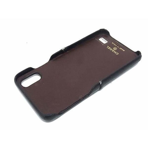 CHANEL シャネル ココマーク マトラッセ キャビアスキン iPhoneXR 対応 アイフォン スマホケース ブラック系 AX7011 ...