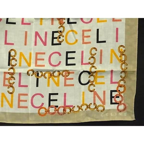 CELINE 極美品 セリーヌ スカーフ ストール ハンカチーフ レディース ホワイト系×マルチカラー DF5013 : ブランドショップ ...