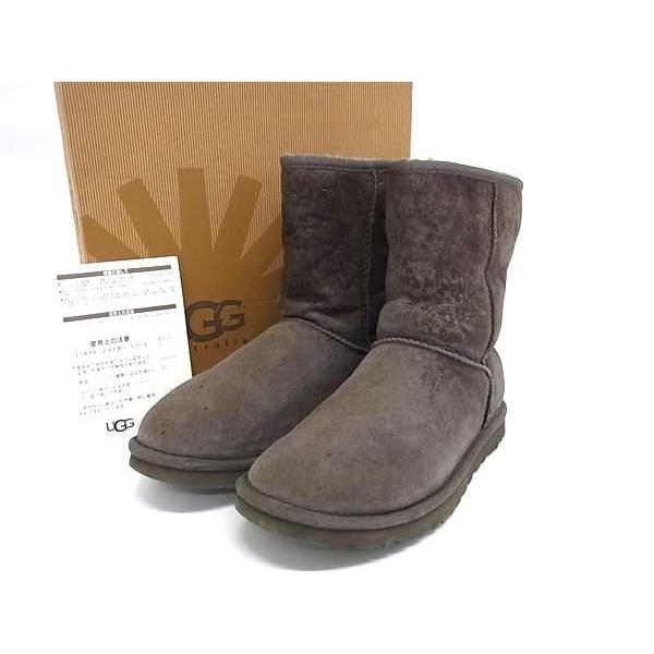 UGG アグ 5825 クラシックショート シープスキン ショートブーツ 表記サイズ24.0cm 靴 シューズ レディース グレー系 DF7932 : df7932 : ブランドショップ ...
