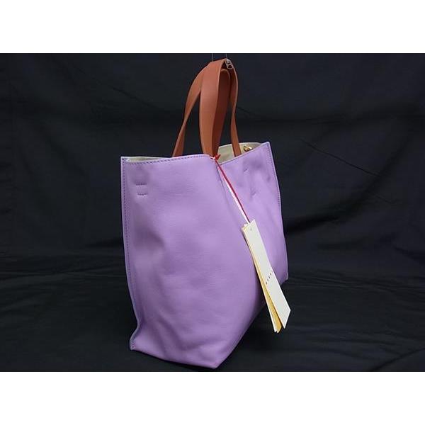 ■新品同様■ MARNI マルニ ミュゼオ レザー 2WAY クロスボディ ショルダー トート ハンドバッグ パープル系×ライトブルー系 FS2900 MARNI（マルニ） □新品同様□ ミュゼオ レザー 2WAY クロスボディ