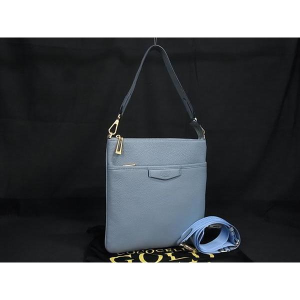 新品 未使用 COCOCELUX GOLD ココセリュックスゴールド レザー クロスボディ ショルダーバッグ ライトブルー系 GA0482 : ga0482 : ブランドショップ ...