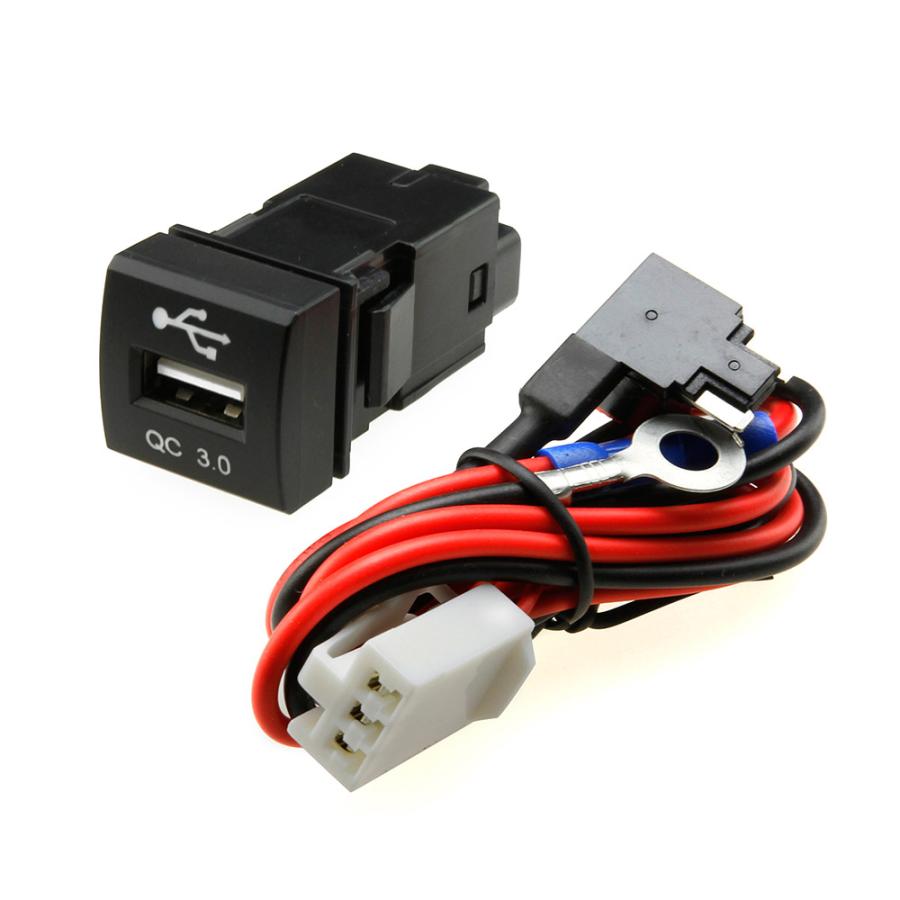 トヨタ トヨタ車用 USB電源 Quick Charge 3.0 充電USBポート QC3.0 急速 スペアスイッチホール カバー 車載充電器 ...