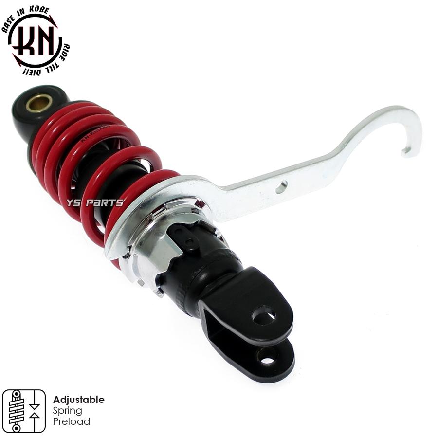 【エンジンスワップにも】KNローダウンリアショック180mm黒赤レッツ2[CA1PA/CA1KA]レッツ4[CA41A/CA43A/CA45A/CA46A]等流用[5段階堅さ調整/10mm変換 ...