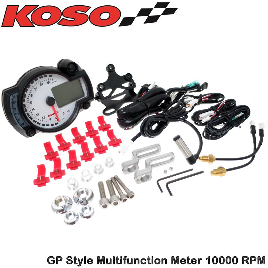 [10000rpm]限定ホワイトパネルKOSO RX2N+LCDメーターモンキーゴリラダックスシャリー[NEWソフトウェア採用/RPMインジケーター/シフトライト/最高速記録/時計] : YS ...