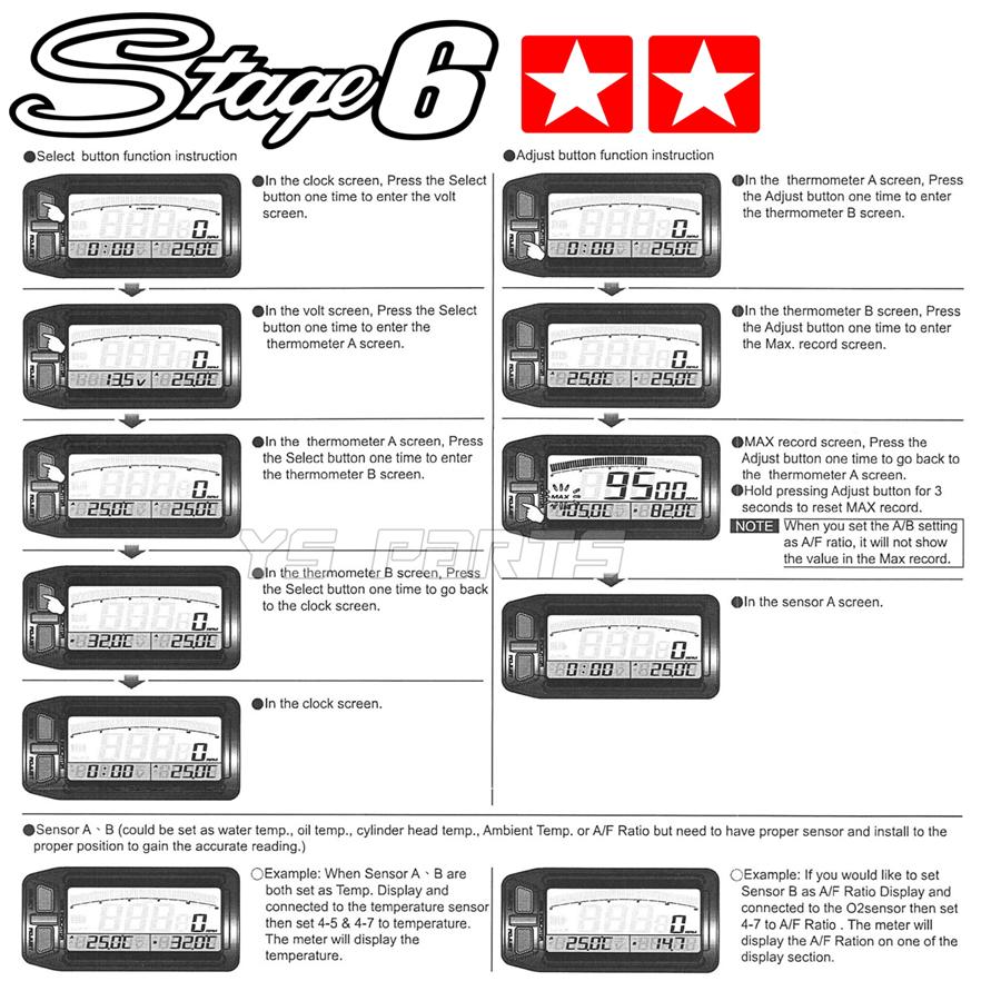 【正規品】Stage6レブカウンターVer.2黒ジョグC/セロー225/セロー250/WR250R/WR250X/マジェスティ125/チャンプ/XT250X/トリッカー/SR400/シグナ ...