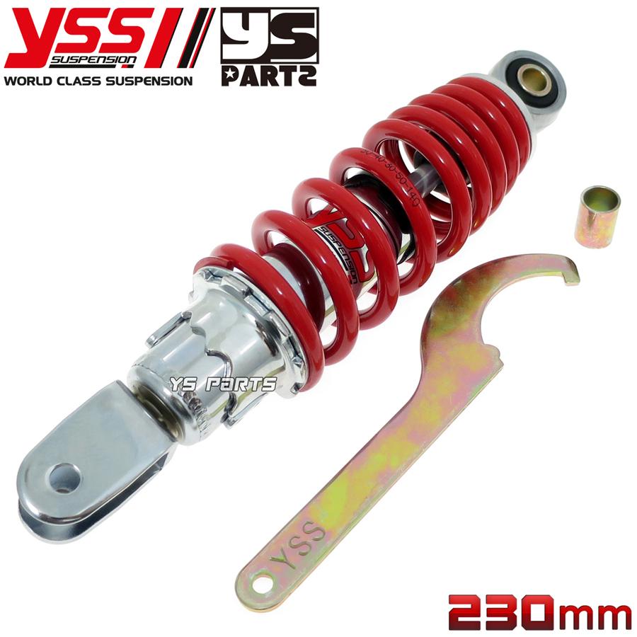 ツインダンパー YSSリアサス赤 メッキ230mm スーパージョグZR 3YK アプリオ 4JP 4LV SA11J ビーノ 5AU SA10J BJ SA24J ジョグスポーツ 3RY ...