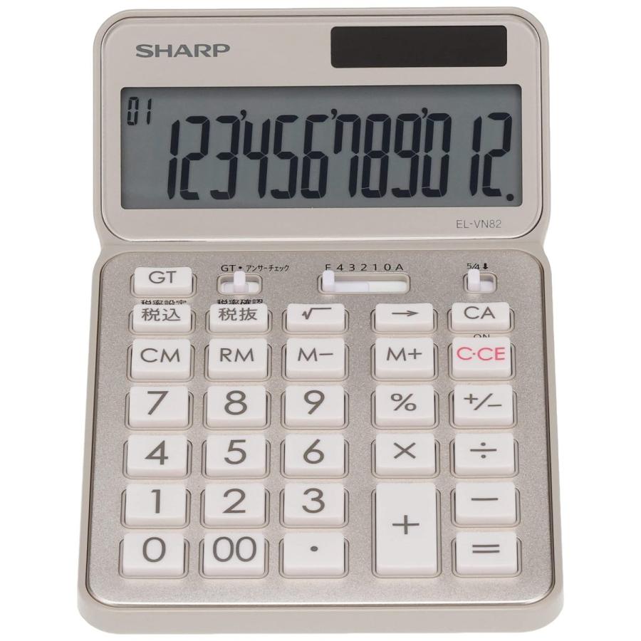 シャープ 電卓50周年記念モデル ナイスサイズモデル おしゃれ 12桁 簿記 高級 文具 大きい EL-VN82-TX 【破格値下げ】