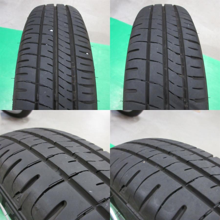 ムーヴ ムーヴ純正 155/65R14 2023年バリ山夏タイヤ 75-80%山 DUNLOP ENASAVE EC204 4本 4穴PCD100 4.5J +45 タント ミライース ...