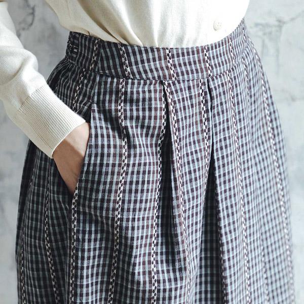 オーガニックコットン 手織りチェックサイドボタンスカート PeopleTree ピープルツリー フェアトレード : ハーモネイチャーオンライン - 通販 - Yahoo!ショッピング