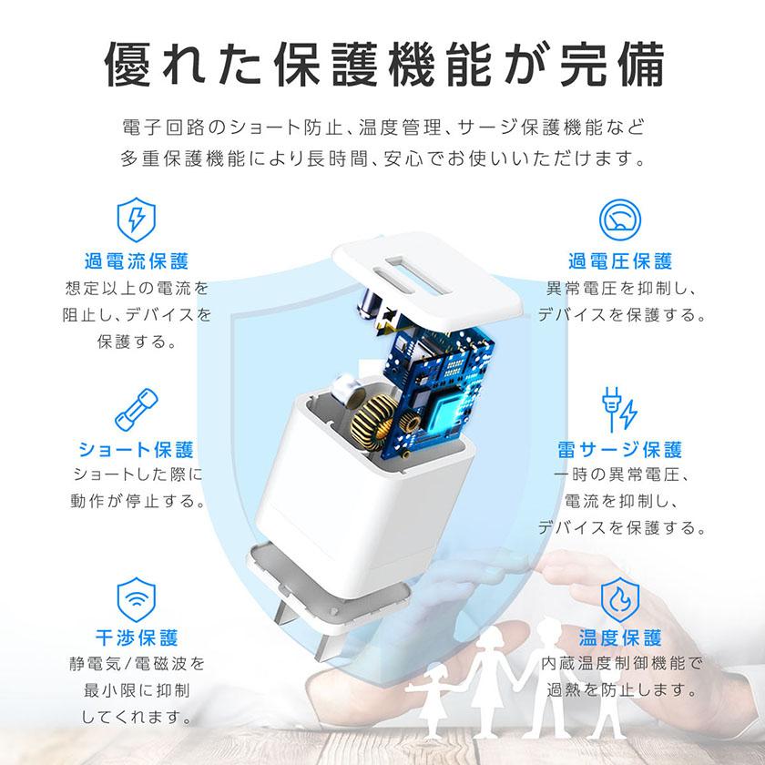 acアダプター type-c pd 充電器 usb 5v2a iphone 急速充電器 PDアタブター 20W 小型 2台同時充電 iPhone 14 13 12 11 Pro Max ...