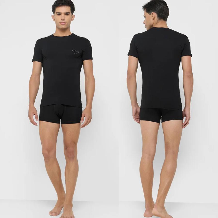 EMPORIO ARMANI 送料無料 82 エンポリオアルマーニ EM000398 AF14978 UC001 ブラック Tシャツ ボクサーパンツ セット品 半袖 size M : セレクト ...