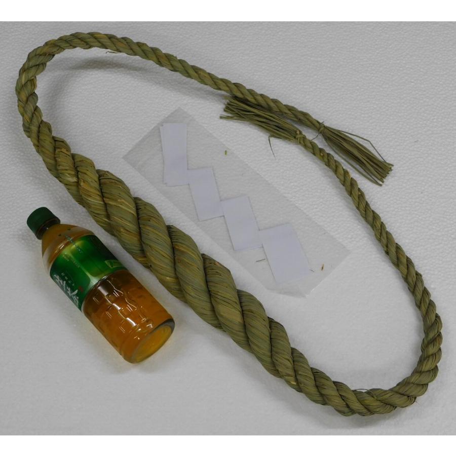 しめなわ 神社 神棚用 鼓胴型 中太 しめ縄 140cm 藁製 注連縄 両〆 送料無料 紙垂（幣束）付 :10000933:すとう ヤフー ...