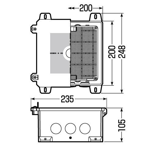 防犯カメラ取付四角ボックス ポールバンド金具付 ミルキーホワイト PV4B-2010FPM 4571359799854 #ミライ MIRAI 電材 電設資材 電気工事 管材 管工機材 配管 ...