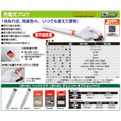 工進 KOSHIN 充電式ブロワ 18V 2.0Ah(バッテリー・充電器別売) スマートシリーズ SBL-18N [1イリ] #台風 対策 ...