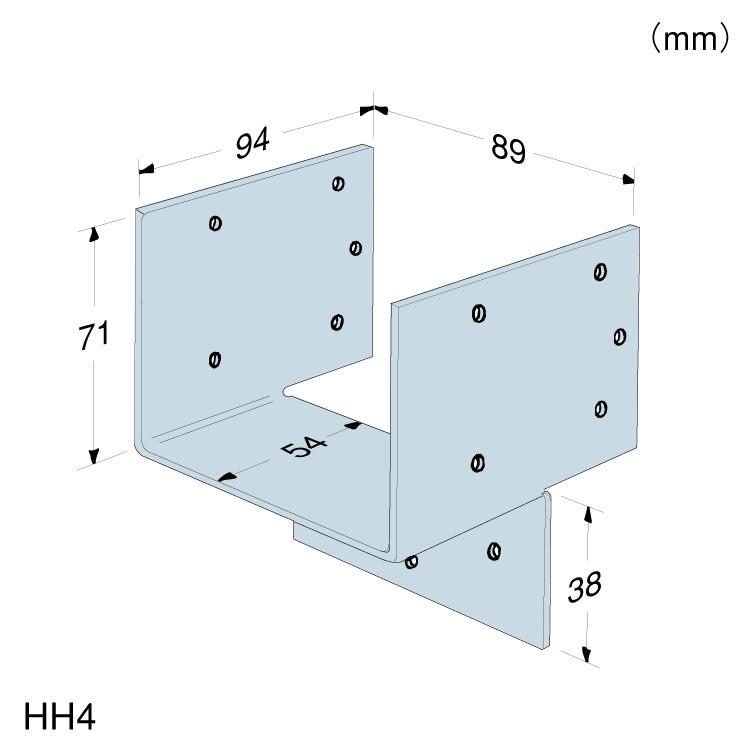 SIMPSON ヘッダーハンガー HH4 (連結・補強用) [4個] #DIY シンプソン 小屋 2×4 八幡ねじ 通販 : パーツEX ...