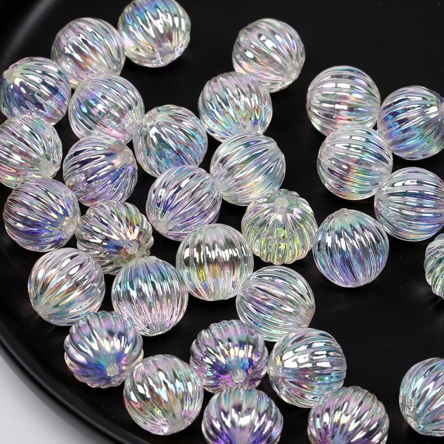 アクリルビーズ オーロラビーズ 筋入り丸玉 14mm（8ヶ） : a4199 : ビーズアンドパーツ - 通販 - Yahoo!ショッピング