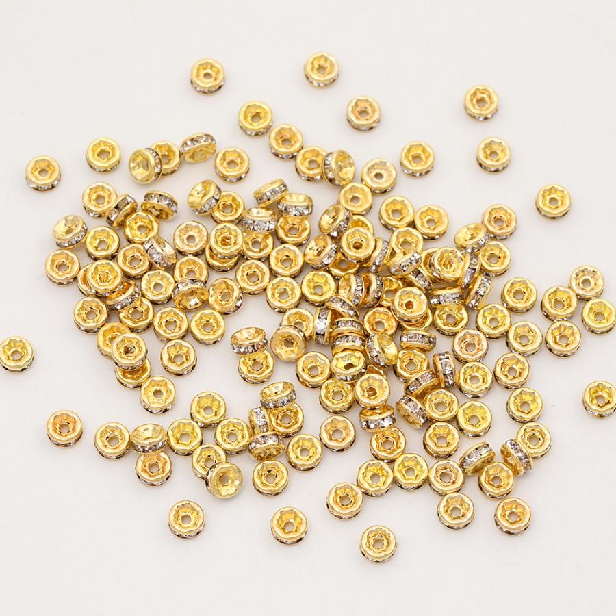 ロンデルビーズ 平型 スペーサービーズ ラインストーン付き 通し穴 4mm（40ヶ） : ビーズアンドパーツ - 通販 - Yahoo!ショッピング