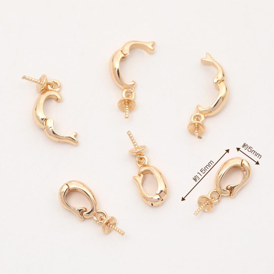 色褪せにくい14KGPゴールドメッキ ワンタッチ開閉式バチカン デザインヒートン付き 5×15mm（1ヶ） : m12870 : ビーズアンドパーツ - 通販 - Yahoo!ショッピング