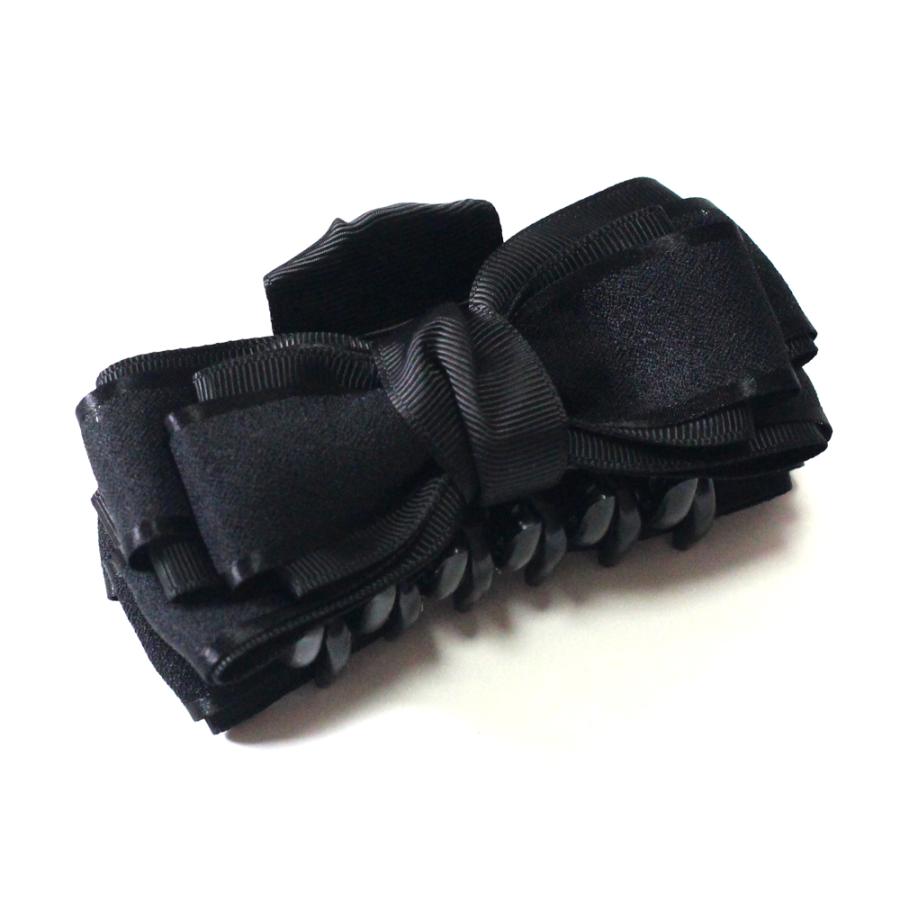 【定形外郵便OK290円】ヘアクリップ/大きめ エレガント シフォン ダブルリボン バンスクリップk226☆ブラック : 優美 accessory - 通販 - Yahoo!ショッピング