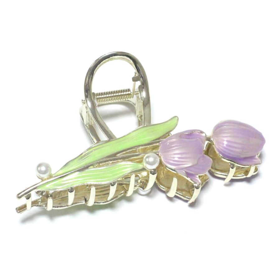 【定形外郵便OK290円】ヘアクリップ/チューリップ 大人可愛い 韓国 大きめ バンスクリップ k255☆紫 : 優美 accessory - 通販 - Yahoo!ショッピング