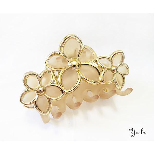 【定形外郵便OK290円】ヘアクリップ/大きめ 華やか 3連花 フラワー バンスクリップ k59☆ベージュ : 優美 accessory - 通販 - Yahoo!ショッピング
