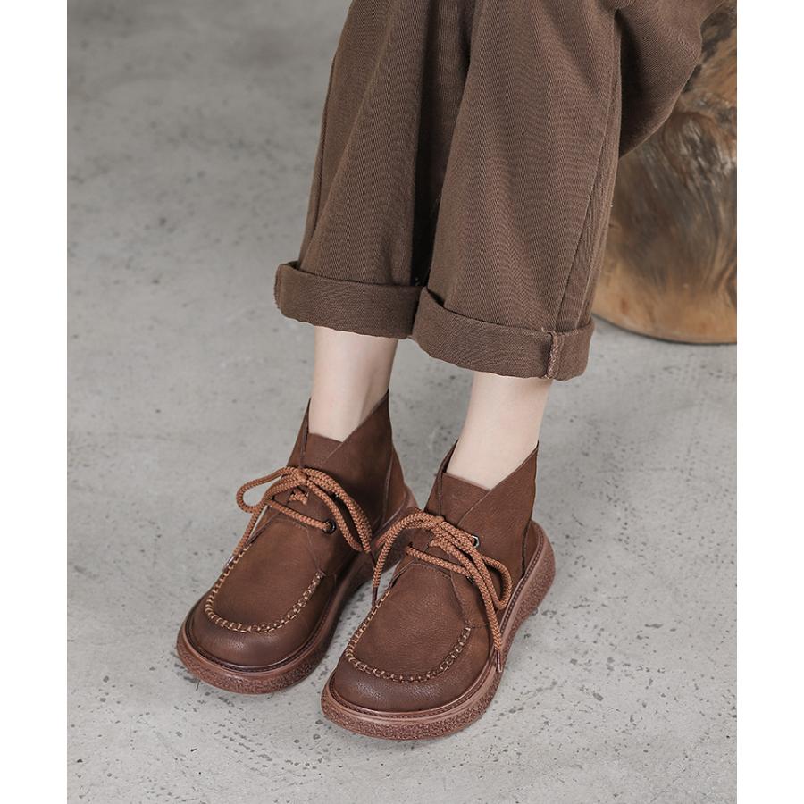 ブーツ 本革 牛革 レディース 滑りにくい ワラビーブーツ ショートブーツ 秋冬 厚底 コンフォート 健康 : yuhin - 通販 - Yahoo!ショッピング