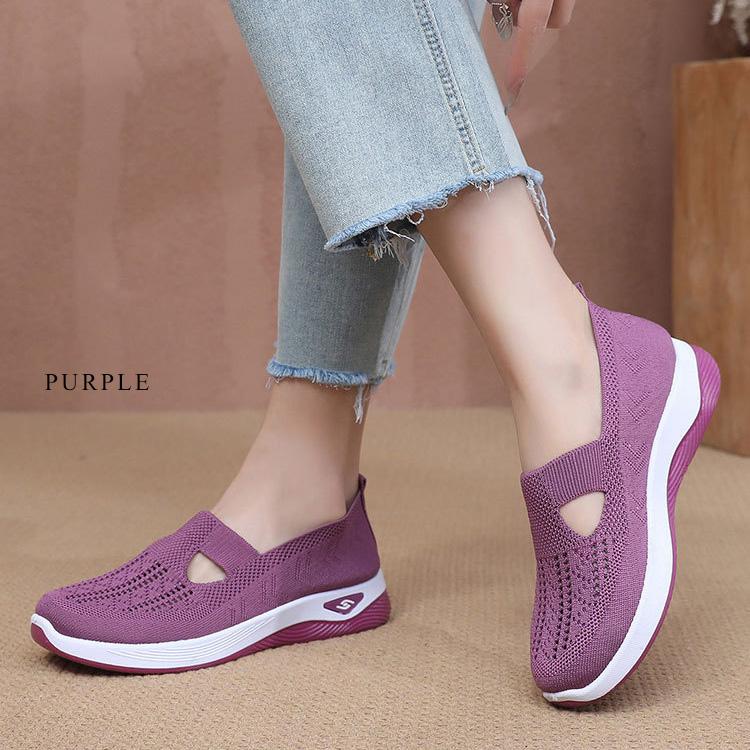 スニーカー レディース シューズ ストラップ 軽量 ニット ストレッチ フィット スリッポン 厚底 通気性 ローカット 疲れにくい 軽い 屈曲 履きやすい 歩きやすい : yuhin - 通販 ...