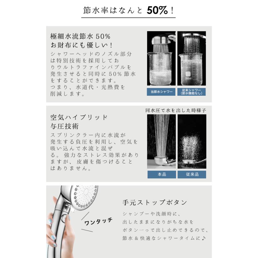 【3日以内発送】シャワーヘッド ミスト マイクロナノバブル 節水 シャワー スパレベル 多機能 3段階モード 増圧 肌ケア 手元止水 高洗浄力 毛穴 汚れ 美髪 美肌 : yuhin - 通販 ...