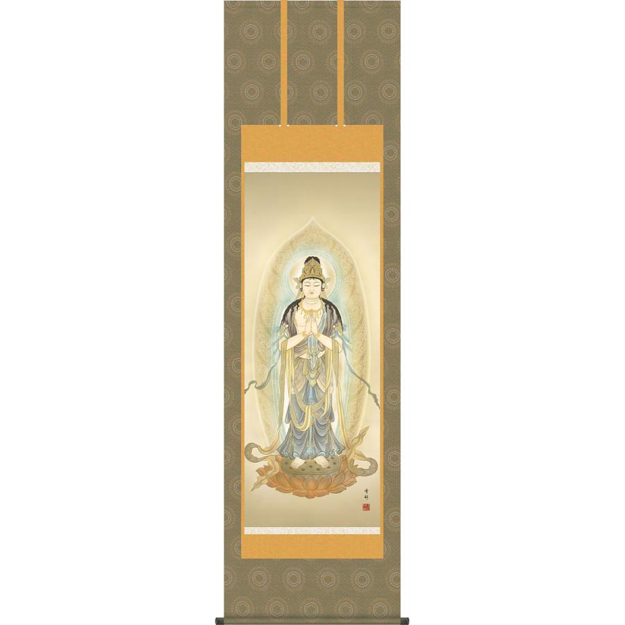ブランド登録なし 掛軸 (掛け軸) 聖観音 中山雪邨 尺五立 約横54.5×縦190cm g4828 KZ2E1-K090 仏画 法事 法要 供養 仏事 仏間 初盆 追善供養 お盆 彼岸 お ...