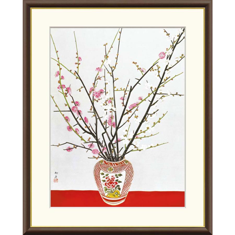 速水御舟 瓶梅図 （F6サイズ）（紐・フック付） 日本の名画 約縦52×横42cm インテリアアート（額絵） 伝統の日本画 g5604 額入り ...