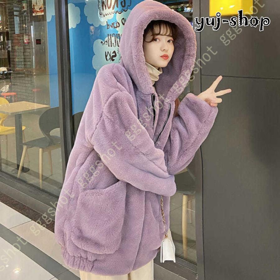 ボアジャケット レディース ボアコート アウター ボアブルゾン もこもこ 防寒コート フード付き カジュアル 冬服 ゆったり アウトドア 暖かい : bm-1109-gcoatw383 ...