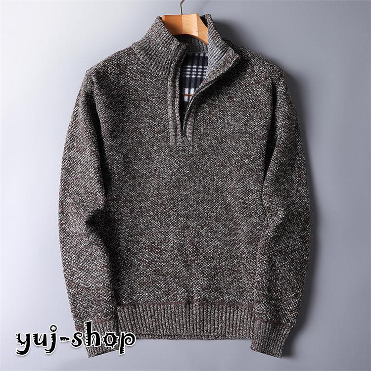 ニット 裏起毛 セーター メンズ ハーフジップ ハイネック タートル 暖かい 防寒 メンズセーター プルオーバー インナー 秋冬 : bm-1122-10k11sin262 : Yuj ...
